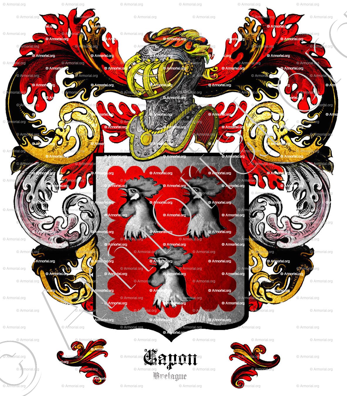 CAPON - Armoiries, blason, Etymologie et origine, nom de famille ...